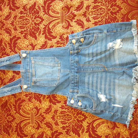 Love Tree | Shorts | Love Tree Denim Short Overalls Distressed | Poshmark